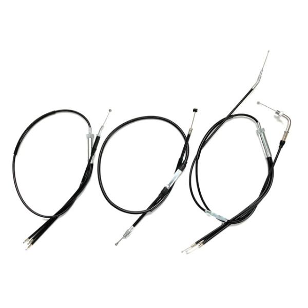 ■ブラックワイヤーセット【1set】日本製■カワサキKH250　KH400　SS400■セット内容はブラックのアクセルワイヤークラッチワイヤーチョークワイヤーのセットです■ワイヤーの長さは純正長と『同じ長さから30cmロング』まで選べます■...