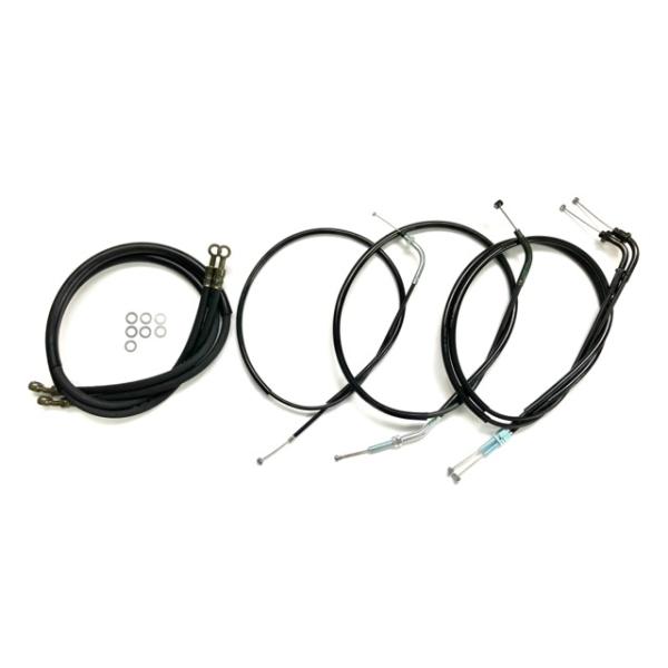 ■アップハンワイヤーセット【Aキット 1set】■ホンダ　CB400SF【型式 NC31　1992y〜1998y】■セット内容ブラックワイヤーセットラバーブレーキホース　2本■ワイヤーの長さは純正長に対して『同じ長さから30cmロング』まで...