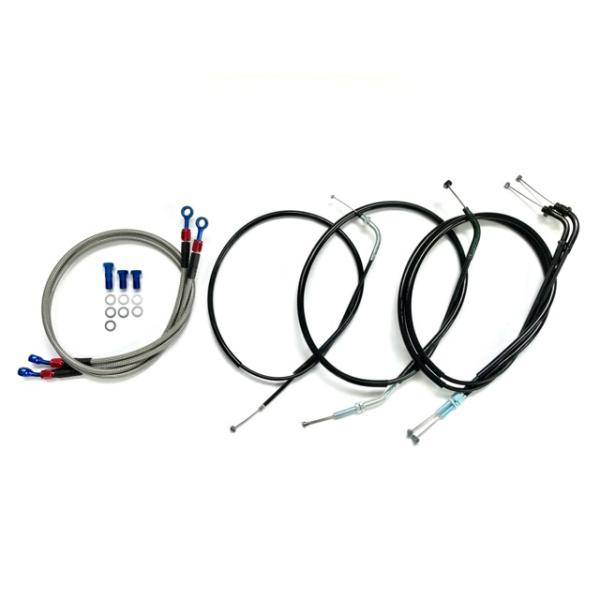 ■アップハンワイヤーセット【Bkit 1set】■ホンダCB400SF【型式 NC31　1992y〜1998y】■セット内容ブラックワイヤーセットメッシュブレーキホース　2本※メッシュブレーキホースのカラーは青赤とブラックの2種類から選べま...