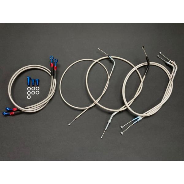 ■アップハンワイヤーセット【Cキット 1set】■ホンダ　CB400SF【型式 NC31　1992y〜1998y】■セット内容メッシュワイヤーセットメッシュブレーキホース　2本■ワイヤー長さは純正長に対して『10cmロングから30cmロング...