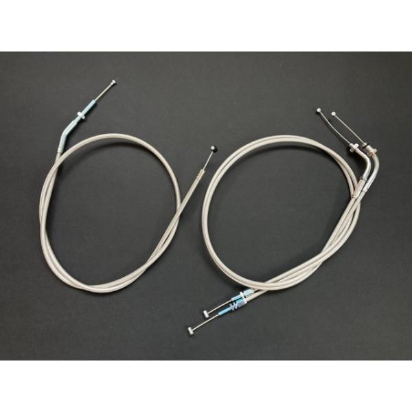 ■メッシュワイヤーセット【1set】日本製■ホンダ  CB400SF VTEC 【型式 NC39　1999y〜2007y】■セット内容はメッシュのアクセルワイヤー　2本クラッチワイヤー　1本　　合計3本のセットです■ワイヤーの長さは純正長と...