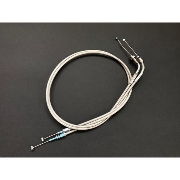 ■メッシュアクセルワイヤー【1set】日本製■ホンダ　CB400SF　VTEC【型式 NC39　1999y〜2006y】■ワイヤーの長さは純正長と『同じ長さ』になります■アウター長アクセルワイヤー（引き）約85cm（戻し）約83cm（多少の...