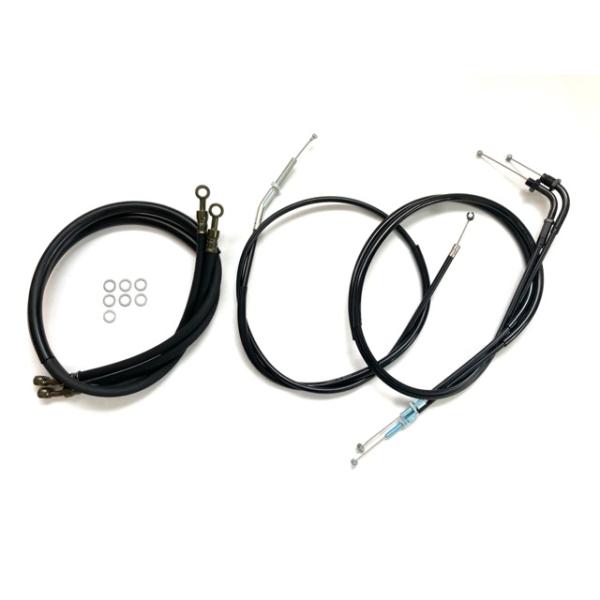 ■アップハンワイヤーセット【Aキット 1set】■ホンダ  CB400SF VTEC【型式 NC39　1999y〜2007y】■セット内容ブラックワイヤーセットラバーブレーキホース　2本■ワイヤーの長さは純正長に対して『同じ長さから30cm...