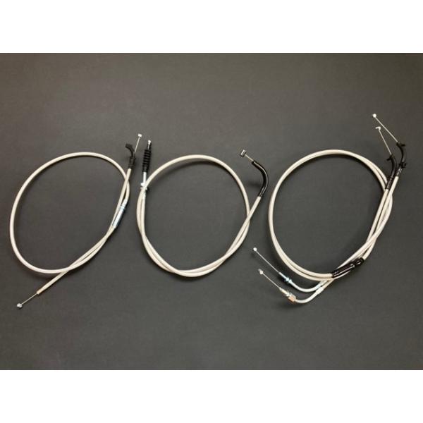 ■ステンメッシュワイヤーセット【1set】日本製■ヤマハ　XJR400R【型式 RH02J　2001y〜2008y】■セット内容はメッシュのアクセルワイヤー　2本クラッチワイヤー　1本チョークワイヤー　1本　　合計4本のセットです■ワイヤー...