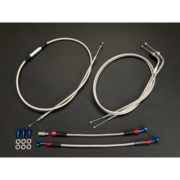 ■アップハンワイヤーセット【Ckit　1set】■カワサキ　Z1　Z2■セット内容メッシュワイヤーセットメッシュブレーキホース　2本（アッパーホース/1本　ロアホース/1本）変換アダプター　1個■ワイヤーの長さは純正長より『10cmショート...