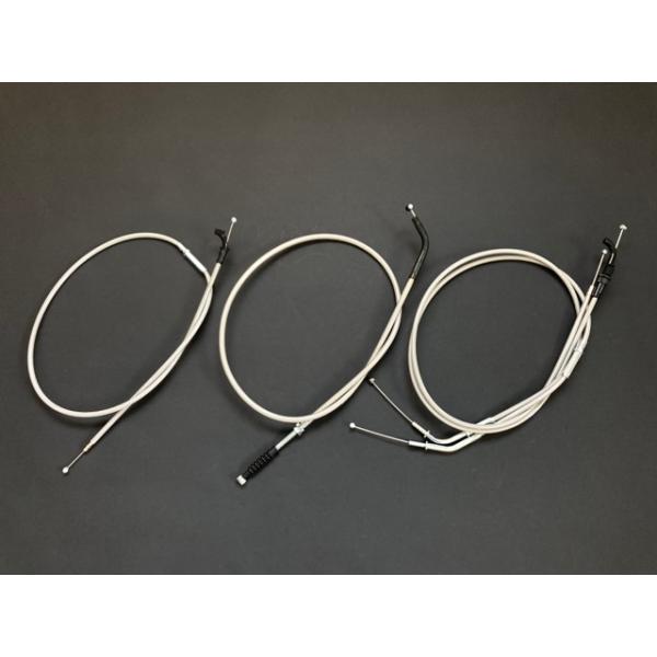 ■ステンメッシュワイヤーセット【1set】日本製■カワサキゼファー750【全年式共通】  ■セット内容はメッシュのアクセルワイヤー　2本（引き戻し） クラッチワイヤー　1本チョークワイヤー　1本　合計4本のセットです■ワイヤーの長さは純正長...