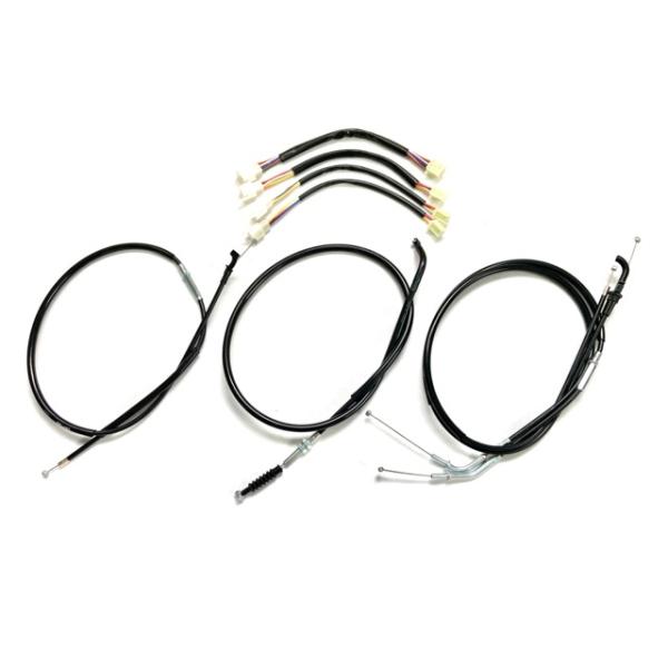 ■ブラックワイヤーセット＋ハーネスキット【1set】■カワサキゼファー750【初期型〜2003yまで】■セット内容はブラックワイヤーセット＋ハーネス延長キットのセットです■ワイヤーの長さは純正長より『約15cmロング』になります■アウター長...