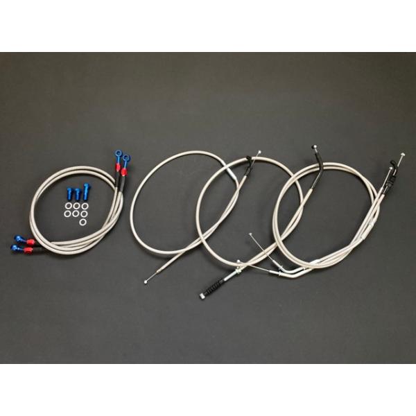 ■アップハンワイヤーセット【Ckit　1set】■カワサキ　ゼファー750　【全年式共通】■セット内容メッシュワイヤーセットメッシュブレーキホース　2本■ワイヤーの長さは純正長と『同じ長さから30cmロング』まで選べます※ハーネス延長キット...