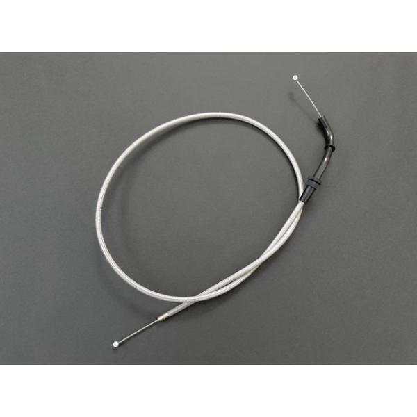 ■メッシュアクセルワイヤー【1本】日本製■カワサキ　Z400GP【型式 KZ400M】　　■ワイヤーの長さは純正長より『約15cmロング』になります■アウター長　約97cm　（多少の誤差はあります）※クラッチワイヤーも必要な方はお得なセット...