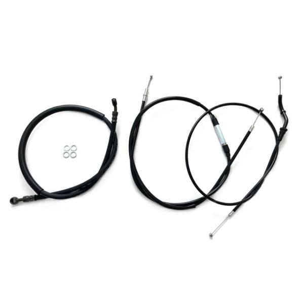 ■アップハンワイヤーセット【Akit　1set】■カワサキ　Z400GP■セット内容はブラックワイヤーセットラバーブレーキホース　1本のセットです■ワイヤーの長さは純正長より『約20cmロング』になります※注意・・・ブレーキホースはアッパー...