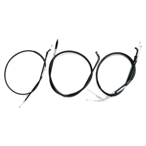 ■ブラックワイヤーセット【1set】日本製■カワサキ　ZRX400/2【全年式共通】■セット内容はブラックのアクセルワイヤー　2本（引き戻し） クラッチワイヤー　1本 チョークワイヤー　1本　　合計4本のセットです■ワイヤーの長さは純正長と...