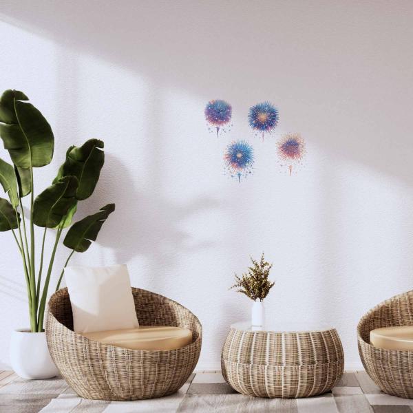 夏☆ シール式ウォールステッカー☆ シール式ウォールステッカー夏 summer 夏祭り 花火 日本 壁紙 はがせる 剥がせる カッティングシート wall sticker 雑貨