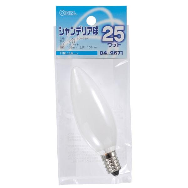 【 特 長 】● 屋内専用（屋外使用禁止）【 仕 様 】■ 口金：Ｅ14■ 定格：100/110V−25Ｗ■ 形状：Ｃ−32■ 仕上：ホワイト■ サイズ：直径32mm×全高100mm