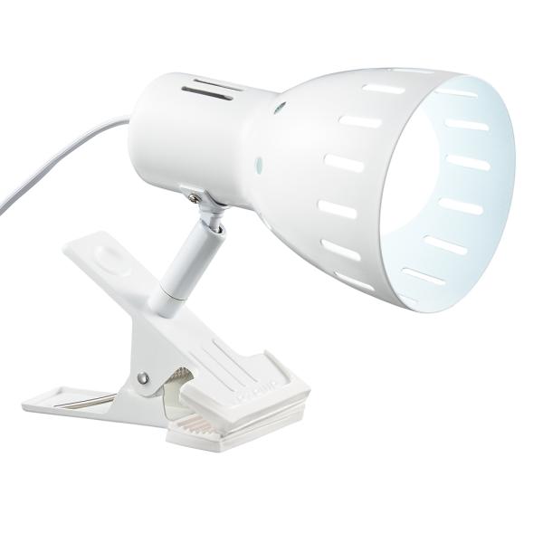 商品名：E26電球なしクリップライト　ホワイト製品型番：CLX60X03WHJANコード：4966307388363本体寸法：W×H×D本体重量：約370gカラー：ホワイト[寸法]コード長（m）：約1.5mくわえ幅：平行時約30mm[材質]...