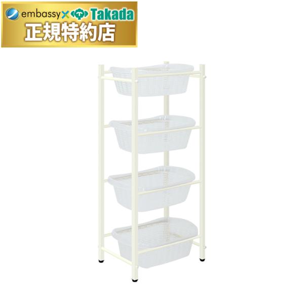 取り外し可能な耐久性の高い脱衣カゴ（TB-73-01.02）4個を標準装備。温浴施設や高齢者施設等の脱衣所に最適。便利なアジャスター付き。