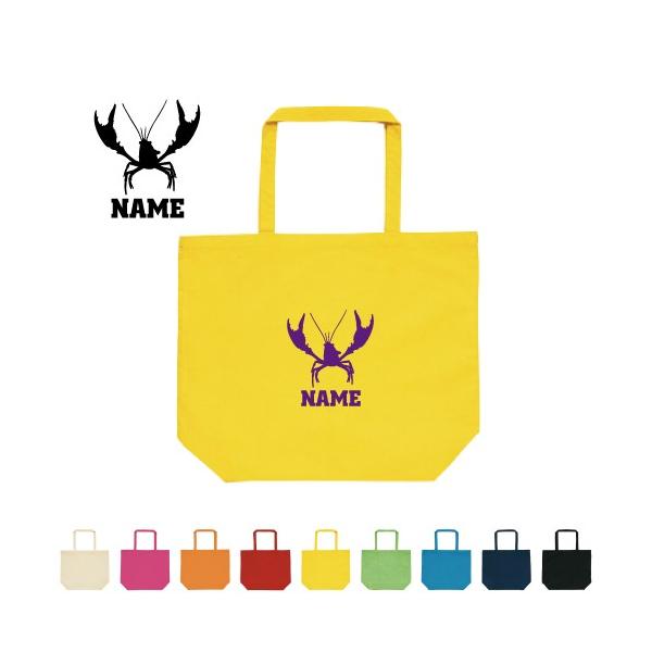 大容量のLサイズトートバッグは使い勝手のよいコットン100％の素材。旅行に通学に、またはお買い物用のエコバッグにも多用途に使える便利グッズ。バッグインバッグとしても１つ持っているととても便利なアイテム。さらにお名前が入れられるのがポイントで...