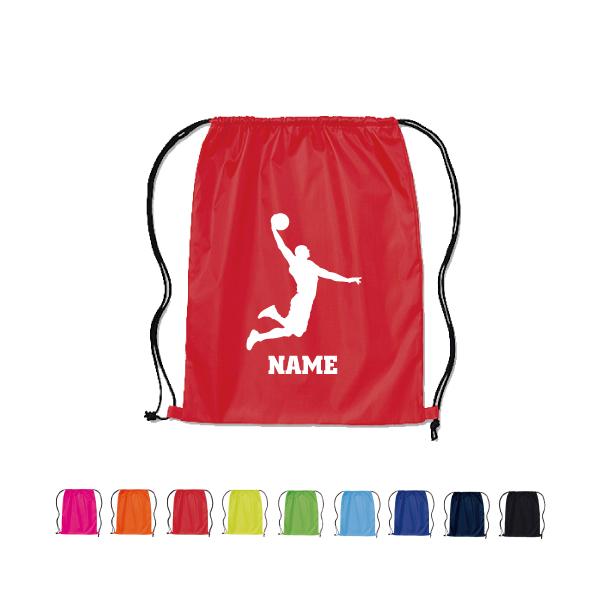 名入れランドリーバッグとは？ポリエステルのナップサック（リュックサック）。スポーツ別のシルエットにお名前が入れられるので、運動部などの部活のチーム名や学校名を入れたり、同好会などの名称を入れたりとさまざまな使い方が考えられ、とても人気の高い...
