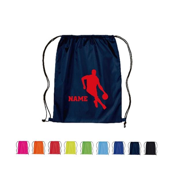 名入れランドリーバッグとは？ポリエステルのナップサック（リュックサック）。スポーツ別のシルエットにお名前が入れられるので、運動部などの部活のチーム名や学校名を入れたり、同好会などの名称を入れたりとさまざまな使い方が考えられ、とても人気の高い...