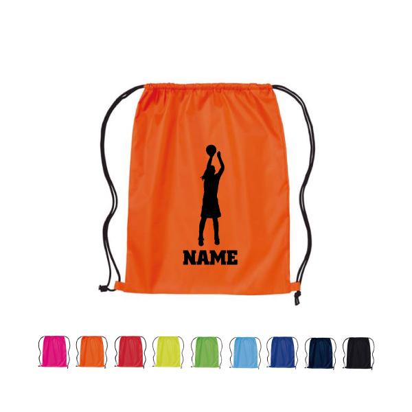 名入れランドリーバッグとは？ポリエステルのナップサック（リュックサック）。職業別のシルエットにお名前が入れられるので、部活のチーム名や学校名を入れたり、同好会などの名称を入れたりとさまざまな使い方が考えられ、とても人気の高い商品です。
