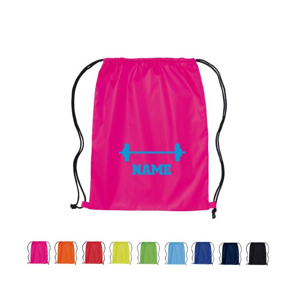 名入れランドリーバッグとは？ポリエステルのナップサック（リュックサック）。職業別のシルエットにお名前が入れられるので、部活のチーム名や学校名を入れたり、同好会などの名称を入れたりとさまざまな使い方が考えられ、とても人気の高い商品です。