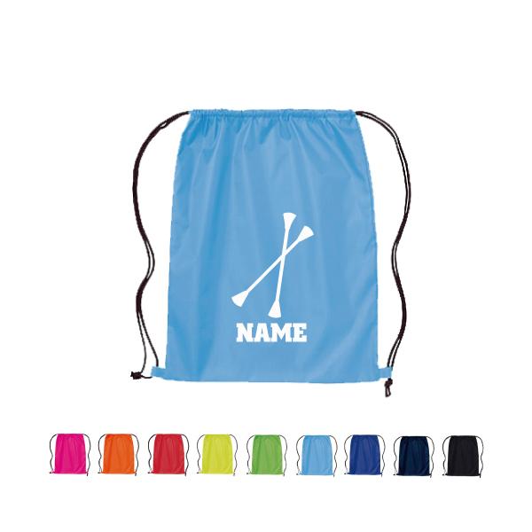 名入れランドリーバッグとは？ポリエステルのナップサック（リュックサック）。職業別のシルエットにお名前が入れられるので、部活のチーム名や学校名を入れたり、同好会などの名称を入れたりとさまざまな使い方が考えられ、とても人気の高い商品です。