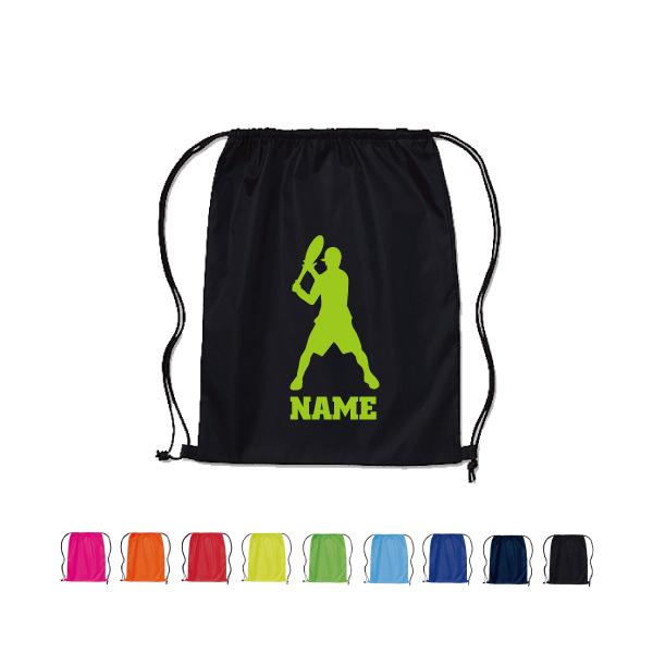 名入れランドリーバッグとは？ポリエステルのナップサック（リュックサック）。職業別のシルエットにお名前が入れられるので、部活のチーム名や学校名を入れたり、同好会などの名称を入れたりとさまざまな使い方が考えられ、とても人気の高い商品です。
