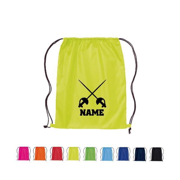 名入れランドリーバッグとは？ポリエステルのナップサック（リュックサック）。職業別のシルエットにお名前が入れられるので、部活のチーム名や学校名を入れたり、同好会などの名称を入れたりとさまざまな使い方が考えられ、とても人気の高い商品です。