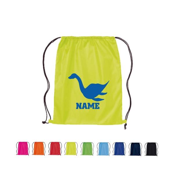 名入れランドリーバッグとは？ポリエステルのナップサック（リュックサック）。部活別のシルエットにお名前が入れられるので、部活のチーム名や学校名を入れたり、同好会などの名称を入れたりとさまざまな使い方が考えられ、とても人気の高い商品です。