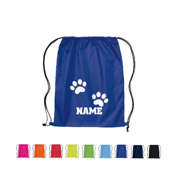 名入れランドリーバッグとは？ポリエステルのナップサック（リュックサック）。職業別のシルエットにお名前が入れられるので、部活のチーム名や学校名を入れたり、同好会などの名称を入れたりとさまざまな使い方が考えられ、とても人気の高い商品です。