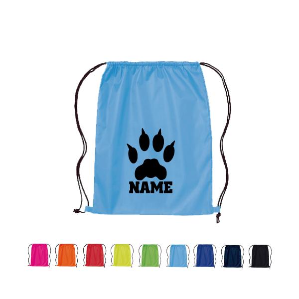 名入れランドリーバッグとは？ポリエステルのナップサック（リュックサック）。職業別のシルエットにお名前が入れられるので、部活のチーム名や学校名を入れたり、同好会などの名称を入れたりとさまざまな使い方が考えられ、とても人気の高い商品です。