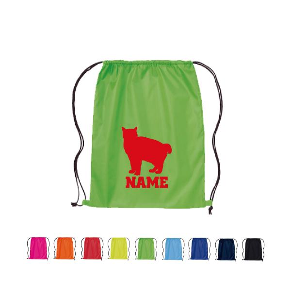 名入れランドリーバッグとは？ポリエステルのナップサック（リュックサック）。職業別のシルエットにお名前が入れられるので、部活のチーム名や学校名を入れたり、同好会などの名称を入れたりとさまざまな使い方が考えられ、とても人気の高い商品です。