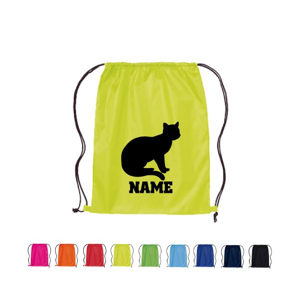 名入れランドリーバッグとは？ポリエステルのナップサック（リュックサック）。職業別のシルエットにお名前が入れられるので、部活のチーム名や学校名を入れたり、同好会などの名称を入れたりとさまざまな使い方が考えられ、とても人気の高い商品です。