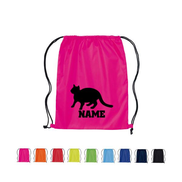 名入れランドリーバッグとは？ナイロンのナップサック（リュックサック）。職業別のシルエットにお名前が入れられるので、部活のチーム名や学校名を入れたり、同好会などの名称を入れたりとさまざまな使い方が考えられ、とても人気の高い商品です。