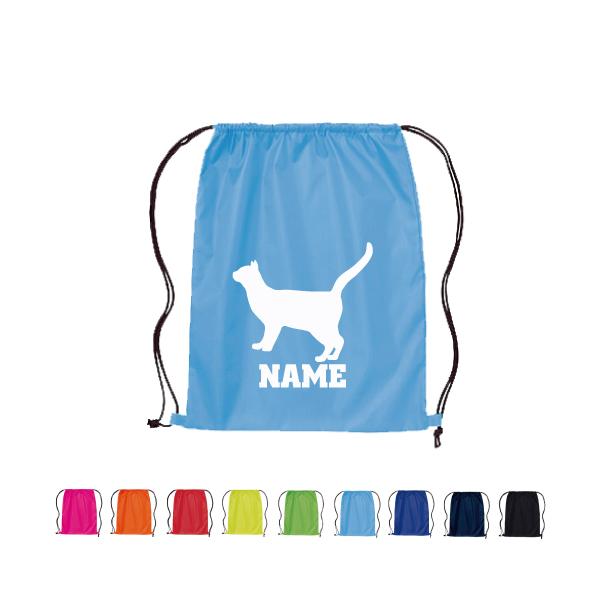 名入れランドリーバッグとは？ナイロンのナップサック（リュックサック）。職業別のシルエットにお名前が入れられるので、部活のチーム名や学校名を入れたり、同好会などの名称を入れたりとさまざまな使い方が考えられ、とても人気の高い商品です。