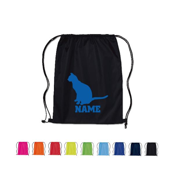 名入れランドリーバッグとは？ポリエステルのナップサック（リュックサック）。職業別のシルエットにお名前が入れられるので、部活のチーム名や学校名を入れたり、同好会などの名称を入れたりとさまざまな使い方が考えられ、とても人気の高い商品です。