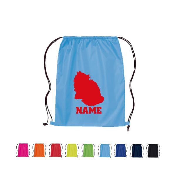 名入れランドリーバッグとは？ポリエステルのナップサック（リュックサック）。職業別のシルエットにお名前が入れられるので、部活のチーム名や学校名を入れたり、同好会などの名称を入れたりとさまざまな使い方が考えられ、とても人気の高い商品です。