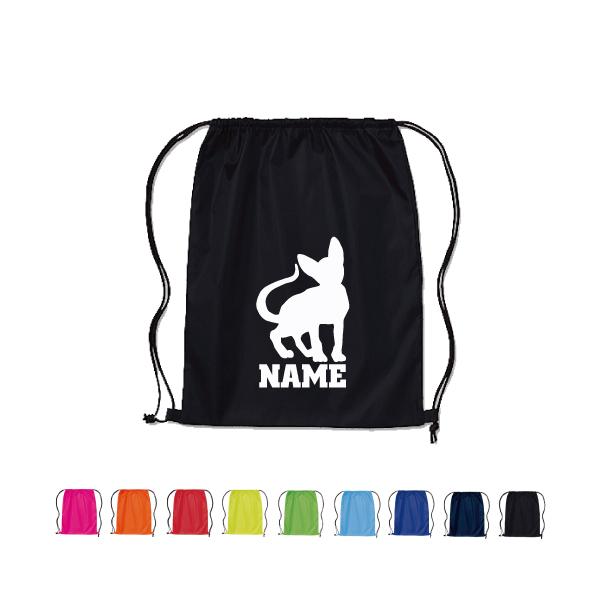 名入れランドリーバッグとは？ポリエステルのナップサック（リュックサック）。職業別のシルエットにお名前が入れられるので、部活のチーム名や学校名を入れたり、同好会などの名称を入れたりとさまざまな使い方が考えられ、とても人気の高い商品です。