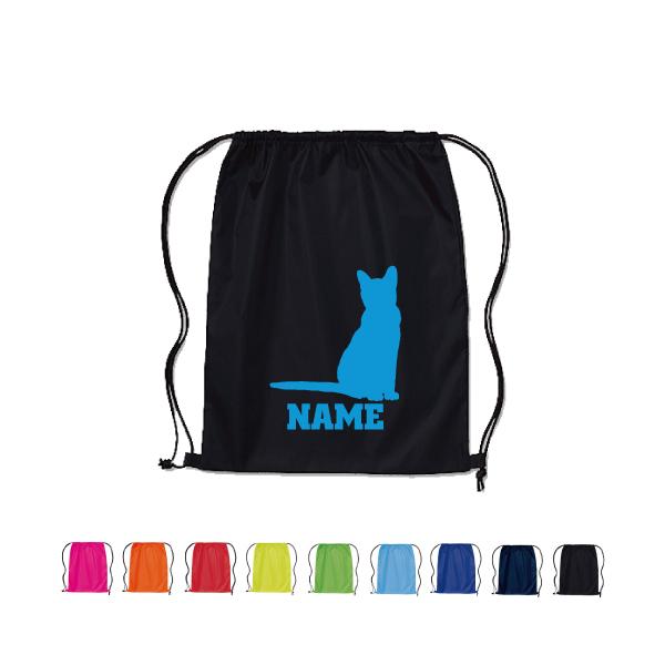 名入れランドリーバッグとは？ポリエステルのナップサック（リュックサック）。職業別のシルエットにお名前が入れられるので、部活のチーム名や学校名を入れたり、同好会などの名称を入れたりとさまざまな使い方が考えられ、とても人気の高い商品です。