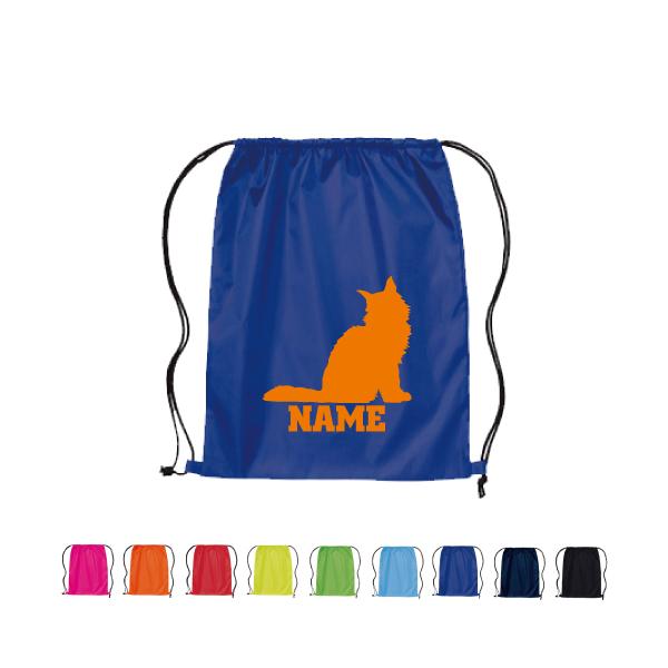 名入れランドリーバッグとは？ポリエステルのナップサック（リュックサック）。職業別のシルエットにお名前が入れられるので、部活のチーム名や学校名を入れたり、同好会などの名称を入れたりとさまざまな使い方が考えられ、とても人気の高い商品です。