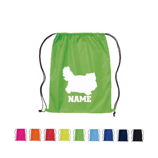 名入れランドリーバッグとは？ポリエステルのナップサック（リュックサック）。職業別のシルエットにお名前が入れられるので、部活のチーム名や学校名を入れたり、同好会などの名称を入れたりとさまざまな使い方が考えられ、とても人気の高い商品です。