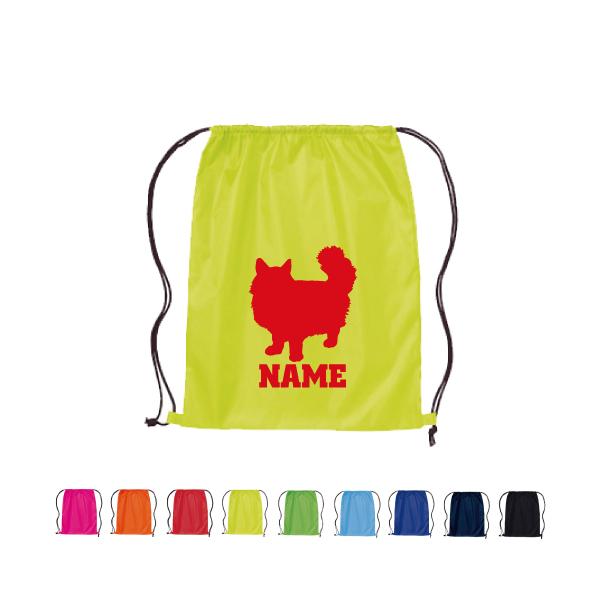 名入れランドリーバッグとは？ポリエステルのナップサック（リュックサック）。職業別のシルエットにお名前が入れられるので、部活のチーム名や学校名を入れたり、同好会などの名称を入れたりとさまざまな使い方が考えられ、とても人気の高い商品です。