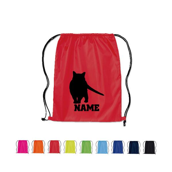 名入れランドリーバッグとは？ポリエステルのナップサック（リュックサック）。職業別のシルエットにお名前が入れられるので、部活のチーム名や学校名を入れたり、同好会などの名称を入れたりとさまざまな使い方が考えられ、とても人気の高い商品です。