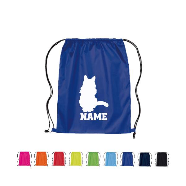 名入れランドリーバッグとは？ポリエステルのナップサック（リュックサック）。職業別のシルエットにお名前が入れられるので、部活のチーム名や学校名を入れたり、同好会などの名称を入れたりとさまざまな使い方が考えられ、とても人気の高い商品です。