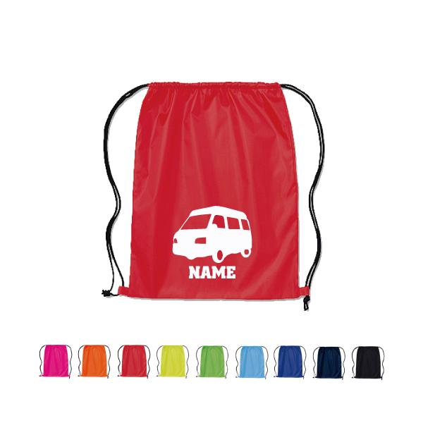 名入れランドリーバッグとは？ポリエステルのナップサック（リュックサック）。職業別のシルエットにお名前が入れられるので、部活のチーム名や学校名を入れたり、同好会などの名称を入れたりとさまざまな使い方が考えられ、とても人気の高い商品です。