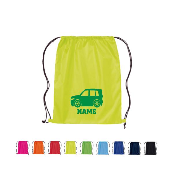 名入れランドリーバッグとは？ポリエステルのナップサック（リュックサック）。職業別のシルエットにお名前が入れられるので、部活のチーム名や学校名を入れたり、同好会などの名称を入れたりとさまざまな使い方が考えられ、とても人気の高い商品です。