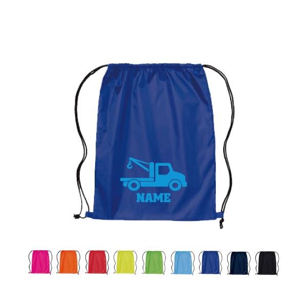 名入れランドリーバッグとは？ポリエステルのナップサック（リュックサック）。職業別のシルエットにお名前が入れられるので、部活のチーム名や学校名を入れたり、同好会などの名称を入れたりとさまざまな使い方が考えられ、とても人気の高い商品です。