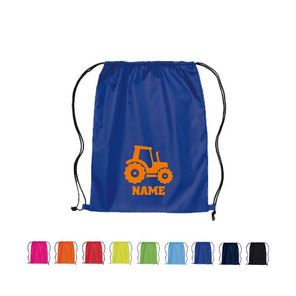 名入れランドリーバッグとは？ポリエステルのナップサック（リュックサック）。職業別のシルエットにお名前が入れられるので、部活のチーム名や学校名を入れたり、同好会などの名称を入れたりとさまざまな使い方が考えられ、とても人気の高い商品です。