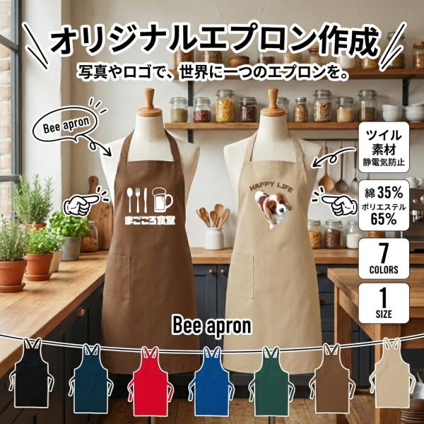 【オリジナルエプロン制作】 オリジナルエプロン オーダーメイドエプロン オーダーエプロン Beeエプロン ロゴ入り 企業 ショップ 出店 文化祭 学園祭 スタッフ 店舗 飲食店 喫茶店 居酒屋 美容院 作業 ワークエプロン ツイルエプロン ...
