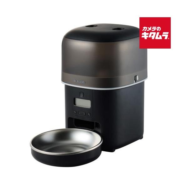 【発売日：2025年08月04日】[送料無料][elecom`ペット用品`自動給餌器`4L`2ボウル`タイマー機能付`録音機能付`丸洗い可能`ホワイト]