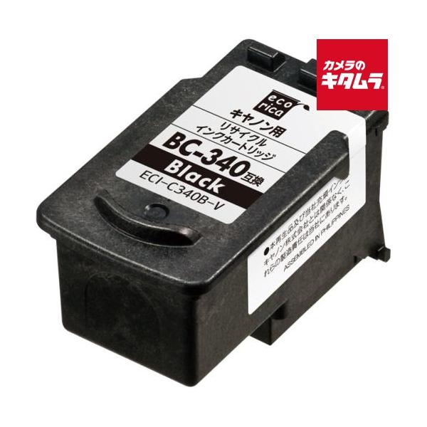 【発売日：2016年08月30日】[3,980円(税込)以上のご注文で送料無料][`ecorica`エコリカECI-C340B-VBC-340互換リサイクルインクカートリッジブラック`キヤノン`キャノン`canon`]